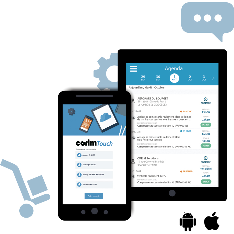 CORIM Touch, stay connected to your CMMS in the field.-CORIM SOLUTIONS
